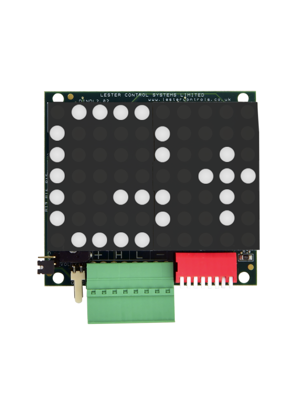 White 2-Digit Dot Matrix Indicator Lester Control Systems