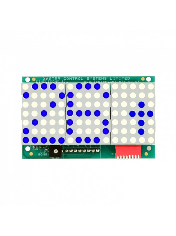 Blue 3-Digit Dot Matrix Indicator c/w Rear Terminals Lester Controls ...